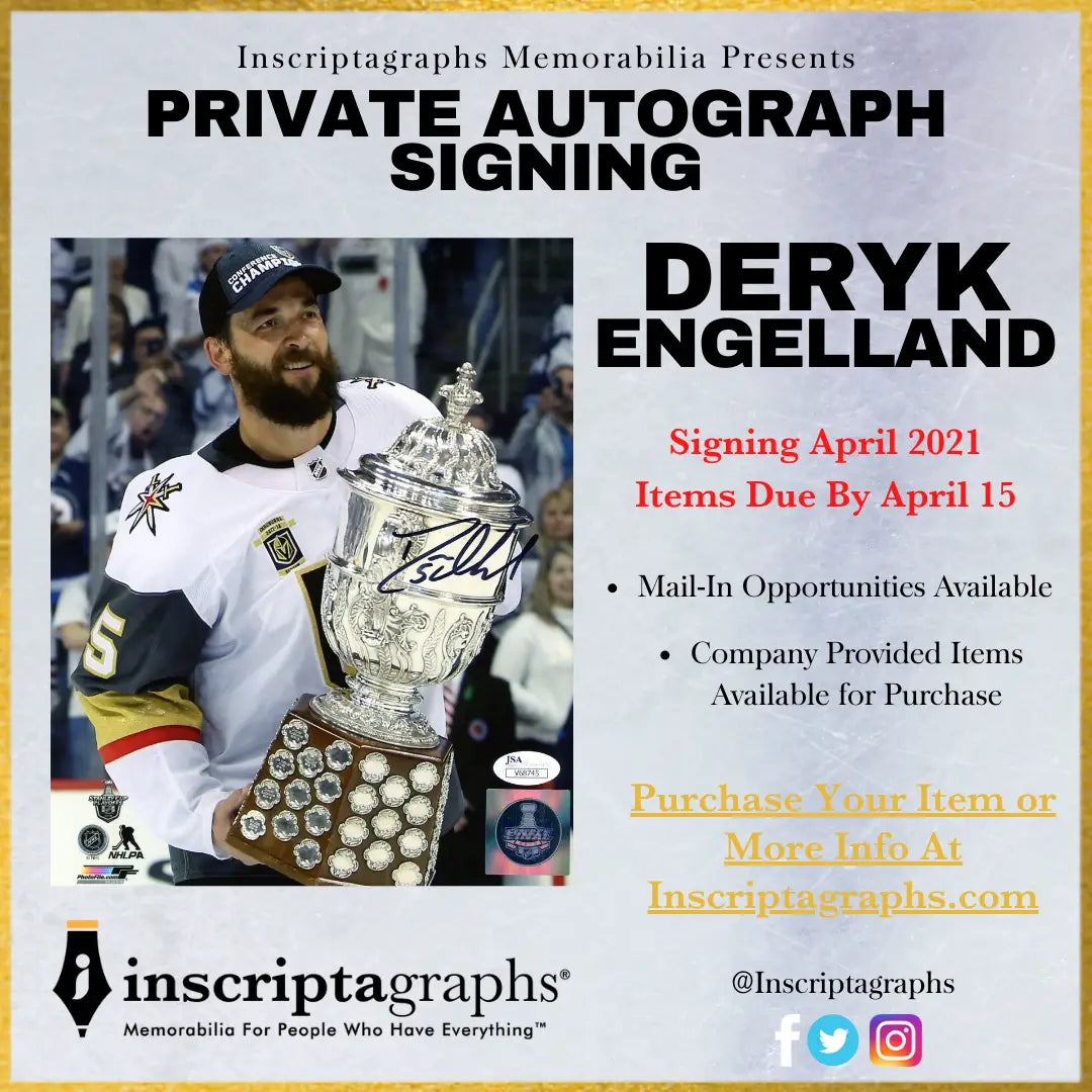 Deryk Engelland Private Autograph Signing - April 2021 ...